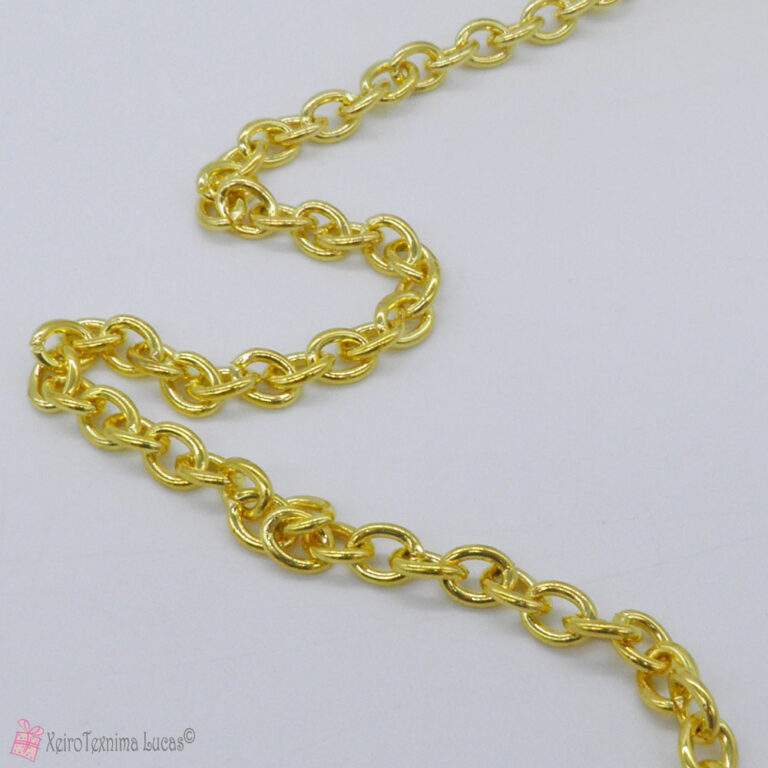 Λεπτό χρυσό αλυσιδάκι 6*4.8*1.2mm - XeiroTexnima Lucas